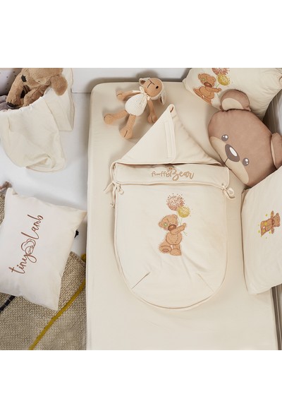 Tinylamb Fluffy Bear Organik Pamuk Penye Ana Kucağı 0-4 Aylık