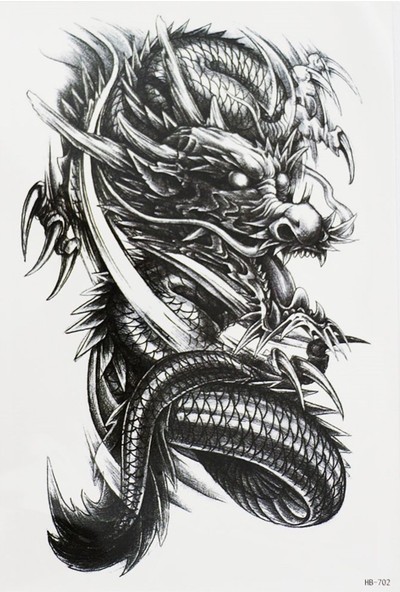 Takıştır Geçici Ejderha Dövme Tattoo