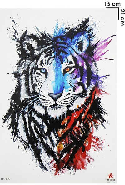 Takıştır Gerçekçi Geçici Kaplan Dövme Tattoo