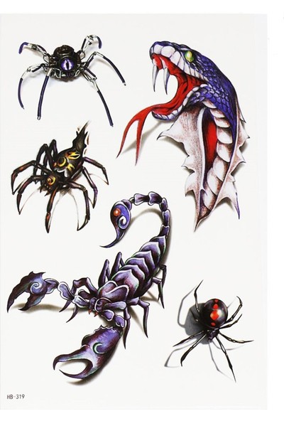 Takıştır Geçici Karışık Hayvan Dövme Tattoo