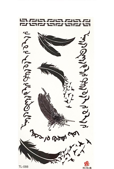 Takıştır Gerçekçi Geçici Kuş ve Tüy Dövme Tattoo Takıştır Gerçekçi Geçici Kuş ve Tüy Dövme Tattoo