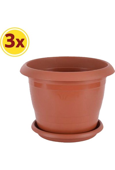 Ürgüp Saksı Plastik 4 No 4 Lt x 3 Adet