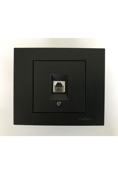 Ovivo Grano Siyah Nümeris Telefon Prizi (1XRJ11)+ÇERÇEVE Ovivo Grano Siyah Nümeris Telefon Prizi (1XRJ11)+ÇERÇEVE