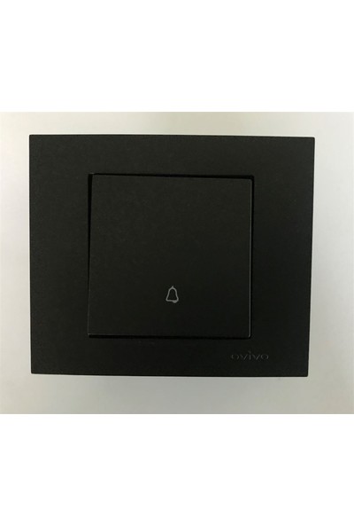 Ovivo Grano Siyah Zil Anahtarı+Çerçeve Ovivo Grano Siyah Zil Anahtarı+Çerçeve