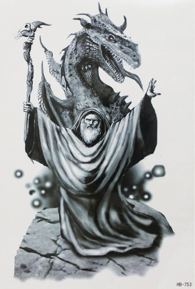 Takıştır Geçici Ejderha Dövme Tattoo