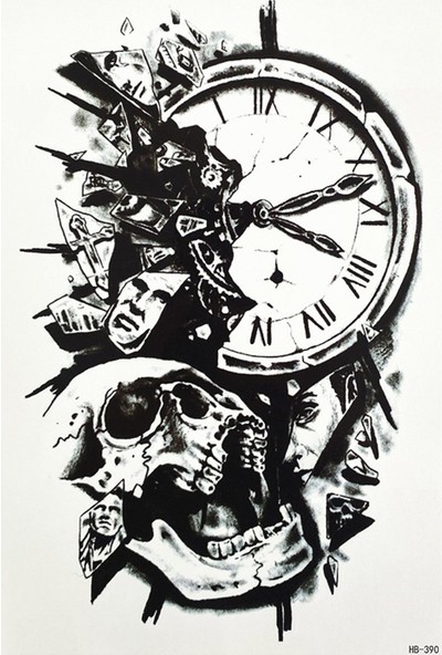 Takıştır Geçici Saat ve Kurukafa Dövme Tattoo