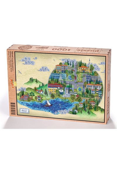 King Of Puzzle Türkiye Minyatürleri - Adapazarı - Nasuhi Hasan Çolpan Ahşap Puzzle 1000 Parça