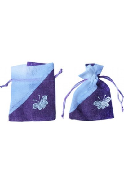 Hayaller Dükkanı Kese Çuval Kelebekli Lila 12*14cm P20