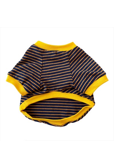 Kemique Navy Bee Stripes Oval Yaka Tişört Kedi Kıyafeti Kedi Elbisesi