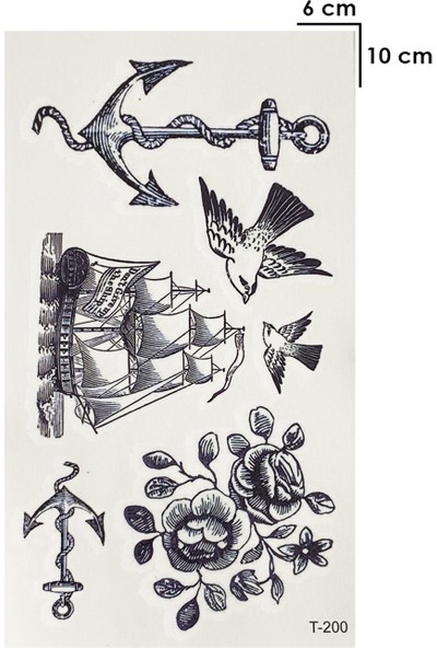 Takıştır Geçici Karışık ve Çapa Mini Dövme Tattoo Takıştır Geçici Karışık ve Çapa Mini Dövme Tattoo