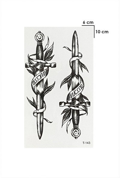 Takıştır Geçici Kılıç Mini Dövme Tattoo Takıştır Geçici Kılıç Mini Dövme Tattoo