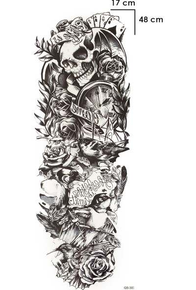 Takıştır Geçici Kurukafa ve Saat Kol Dövme Tattoo