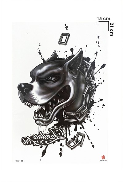 Takıştır Gerçekçi Geçici Vahşi Köpek Dövme Tattoo