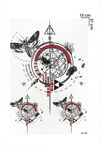 Takıştır Gerçekçi Geçici Pusula ve Ölübaş Güvesi Dövme Tattoo