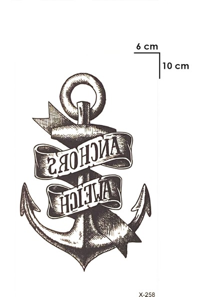 Takıştır Geçici Yazılı Çapa Mini Dövme Tattoo Takıştır Geçici Yazılı Çapa Mini Dövme Tattoo
