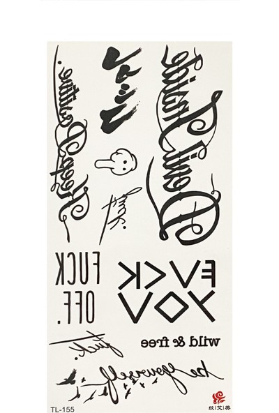 Takıştır Gerçekçi Geçici Yazılı Dövme Tattoo