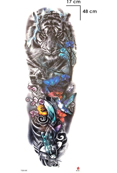 Takıştır Geçici Kaplan Kol Dövme Tattoo
