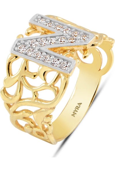 Myra Gold N Harfli Altın Yüzük