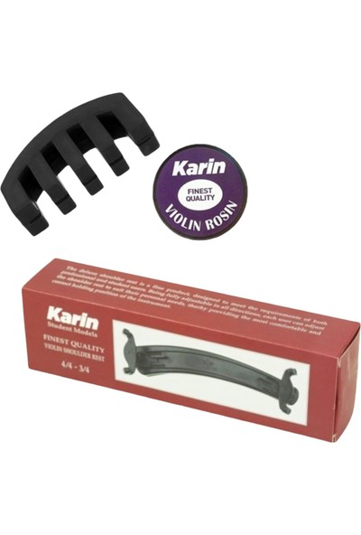 Karin Violin Shoulder Rest Keman Yastığı 4/4 - 4/3 Ayarlanabilir + Keman Reçine + Kauçuk Keman Sustucu Karin Violin Shoulder Rest Keman Yastığı 4/4 - 4/3 Ayarlanabilir + Keman Reçine + Kauçuk Keman Sustucu