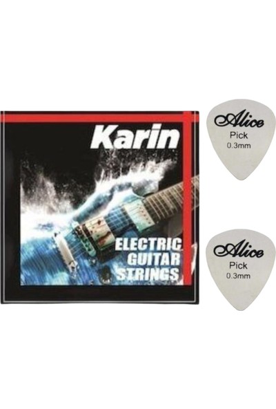 Karin Elektro Gitar Teli Electric Guitar Strings + 2 Adet Alice Paslanmaz Çelik Pena Stainless Steel Picks Karin Elektro Gitar Teli Electric Guitar Strings + 2 Adet Alice Paslanmaz Çelik Pena Stainless Steel Picks