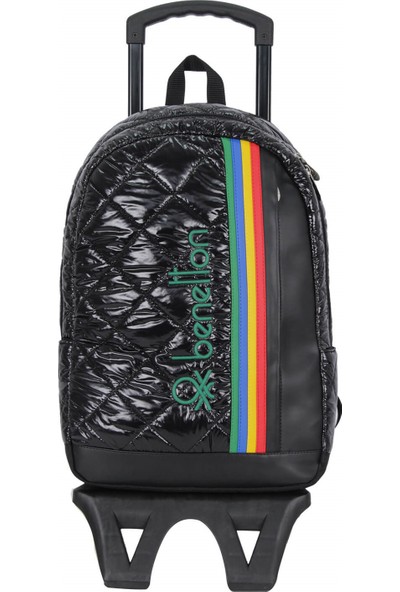 United Colors Of Benetton Çekçekli Kapitone Ilkokul Çantası 70245 Siyah