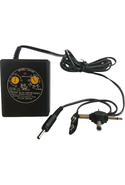 Filonline Adaptör 12V 300MA 220V Ac 50HZ 1,5V-3V-4,5V-6V-7,5V-9V-12V Kademeli Ayarlı Çok Uçlu Adaptör Mw 68 Filonline Adaptör 12V 300MA 220V Ac 50HZ 1,5V-3V-4,5V-6V-7,5V-9V-12V Kademeli Ayarlı Çok Uçlu Adaptör Mw 68
