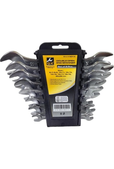 Sky Go Solid Gk Tools 8 Parça Açık Ağız Anahtar Takımı Sky Go Solid Gk Tools 8 Parça Açık Ağız Anahtar Takımı