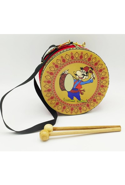 Bak Sepete Çocuk Davulu Çerçeveli Davulcu Baskılı Kırmızı Bak Sepete Çocuk Davulu Çerçeveli Davulcu Baskılı Kırmızı