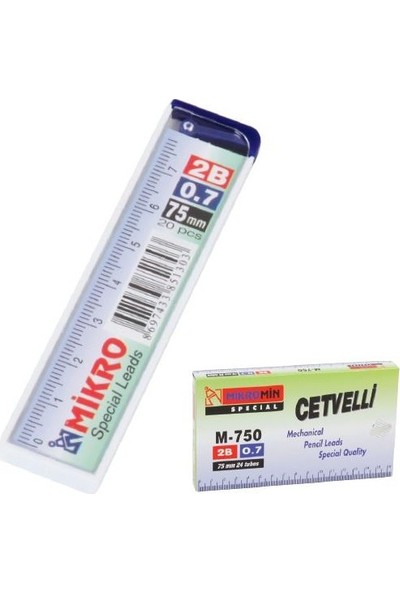 Mikro Cetvelli 2b Kalem Ucu 75 mm 0.5 - 0.7 24 Tüp 0.7 Mikro Cetvelli 2b Kalem Ucu 75 mm 0.5 - 0.7 24 Tüp 0.7