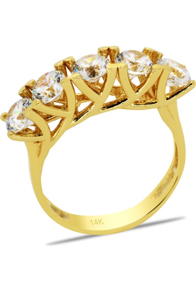 Cigold 14 Ayar Beştaş Yüzük 16K1YZK04460000157