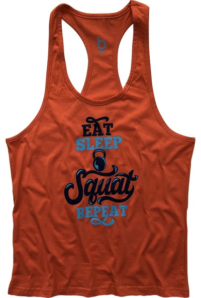 Bluu Fitness Gym Tank Top Sporcu Atleti Squatrep Turuncu Bluu Fitness Gym Tank Top Sporcu Atleti Squatrep Turuncu