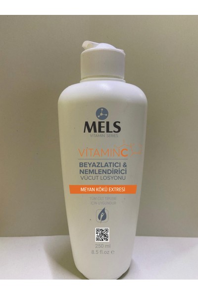 Mels Vitamin C Beyazlatıcı ve Nemlendirici Vücut Losyonu 250 ml Mels Vitamin C Beyazlatıcı ve Nemlendirici Vücut Losyonu 250 ml