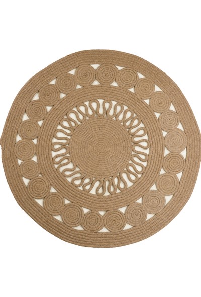 H10 Home El Örgüsü Dekoratif Doğal Jüt Halı Kilim J23