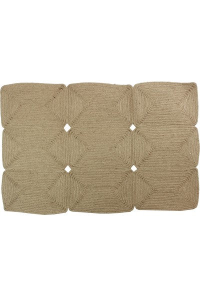 H10 Home El Örgüsü Dekoratif Doğal Jüt Halı Kilim J62