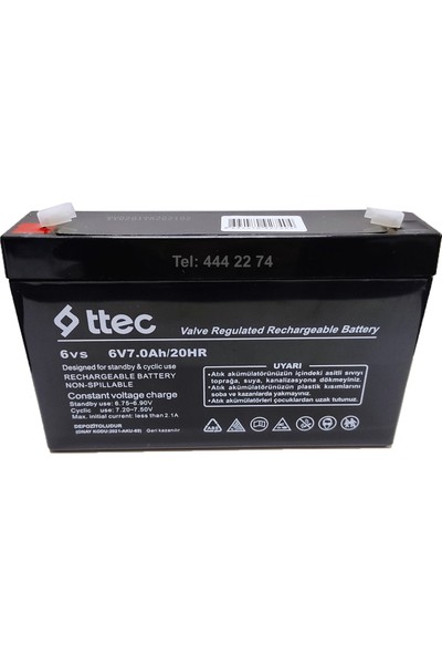 Ttec 6V 7AH 20HR Bakımsız Kuru Akü (02 / 2021 Üretim Yeni Akü) Ttec 6V 7AH 20HR Bakımsız Kuru Akü (02 / 2021 Üretim Yeni Akü)