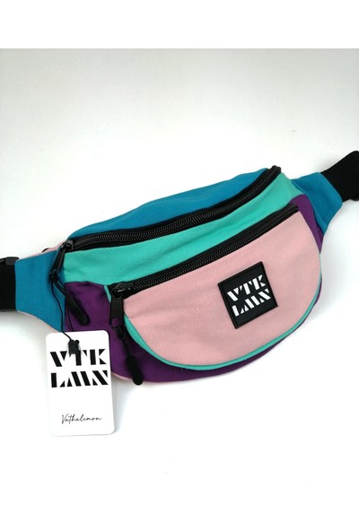 Vatkalimon Renkli Pembe Omuz ve Bel Çantası