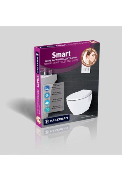 Hakersan Smart Yavaş Kapanan Soft Amortisörlü Klozet Kapağı Hakersan Smart Yavaş Kapanan Soft Amortisörlü Klozet Kapağı