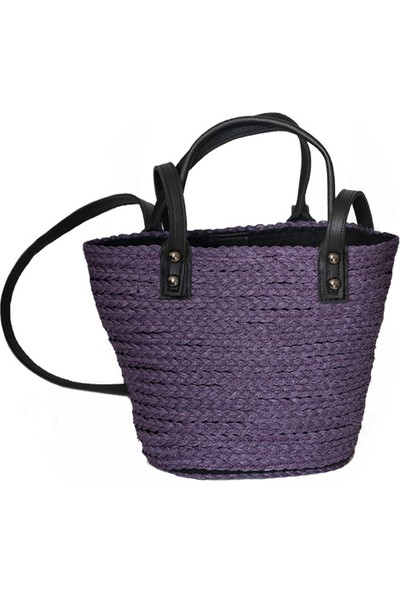 Kavshak Kadın Hasır Çift Askılı Tuval Çanta