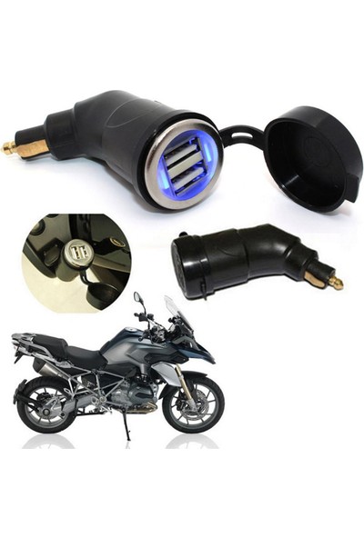 Bmw 1200/1250 Triumph Tiger Çakmaklık Çift USB Şarj Adaptörü Bmw 1200/1250 Triumph Tiger Çakmaklık Çift USB Şarj Adaptörü