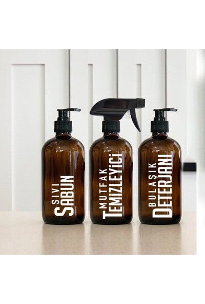 Blshomee Amber Cam Şişe - Sıvı Sabun, Mutfak Temizleyici ve Bulaşık Deterjanı 3'lü Banyo Seti - 500 Ml. Blshomee Amber Cam Şişe - Sıvı Sabun, Mutfak Temizleyici ve Bulaşık Deterjanı 3'lü Banyo Seti - 500 Ml.