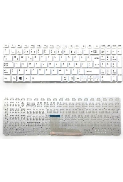 Qcell Toshiba Satellite L50-B-1CJ Beyaz Muadil Klavye Qcell Toshiba Satellite L50-B-1CJ Beyaz Muadil Klavye
