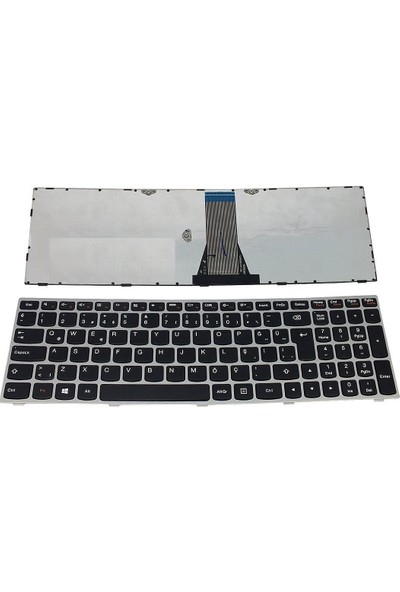 Qcell Lenovo Z50-70 Gri Çerçeveli Muadil Klavye Qcell Lenovo Z50-70 Gri Çerçeveli Muadil Klavye