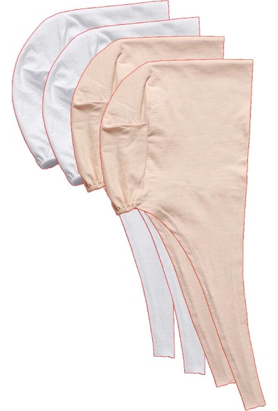 Cadderoyal 4 Adet Tesettür Bone Bağcıklı Likralı Beyaz Krem Cadderoyal 4 Adet Tesettür Bone Bağcıklı Likralı Beyaz Krem