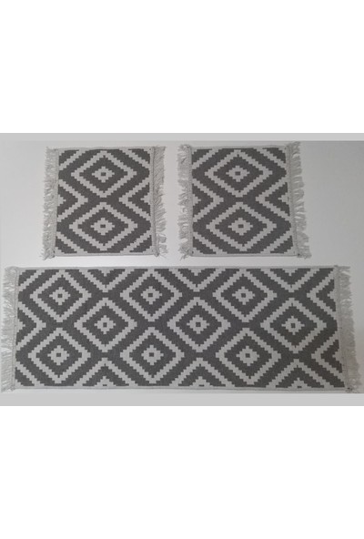 Voho Tekstil Oto Koltuk Kilim Seti - Gri Piramit Desen 3 Parça Takım Voho Tekstil Oto Koltuk Kilim Seti - Gri Piramit Desen 3 Parça Takım