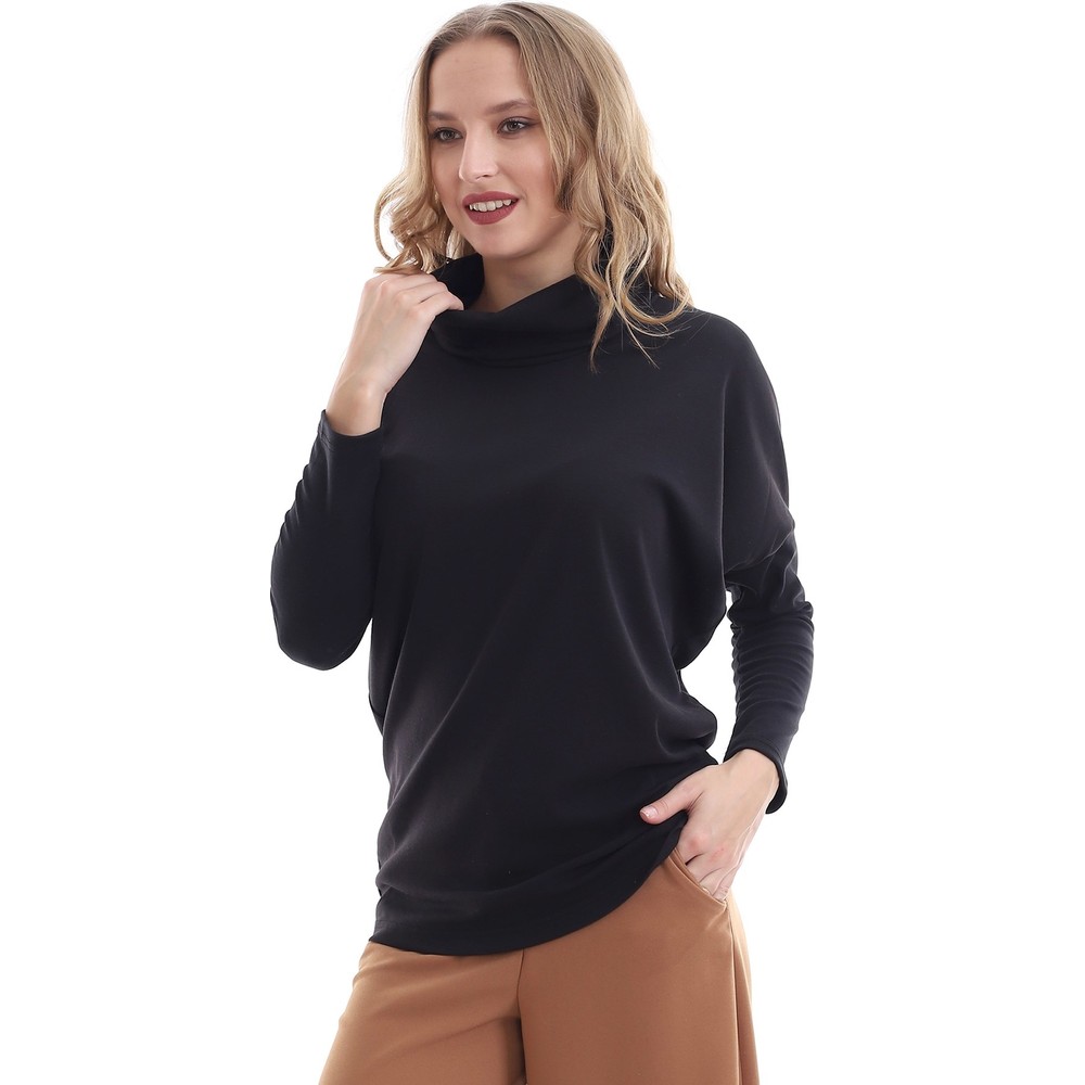 Self Clothing Kadın Boğazlı Yaka Siyah Fiyatı - Taksit Seçenekleri