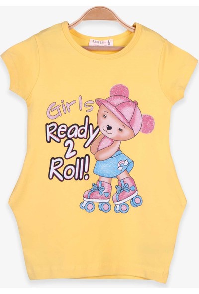 Breeze Kız Çocuk Tunik Patenli Ayıcık Baskılı Sarı (2-6 Yaş)