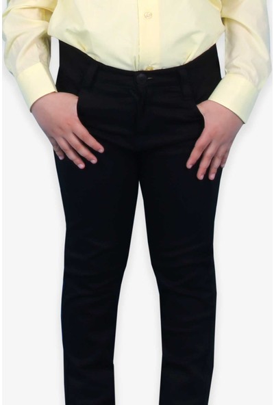 Terry Erkek Çocuk Gabardin Pantolon Siyah (4-14 Yaş)