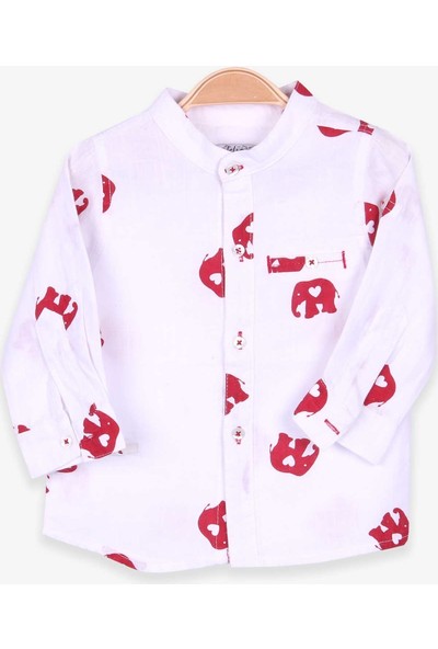 Jack Lions Erkek Çocuk Gömlek Fil Desenli Beyaz (1-4 Yaş) Jack Lions Erkek Çocuk Gömlek Fil Desenli Beyaz (1-4 Yaş)