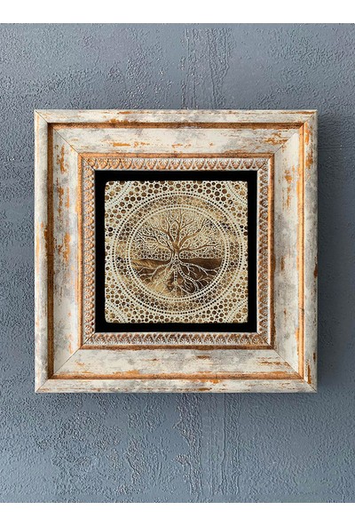 Oscar Stone Decor Çerçeveli Taş Duvar Dekoru 20 x 20 cm CDD-40-1140