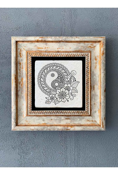 Oscar Stone Decor Çerçeveli Taş Duvar Dekoru 20 x 20 cm CDD-40-1374